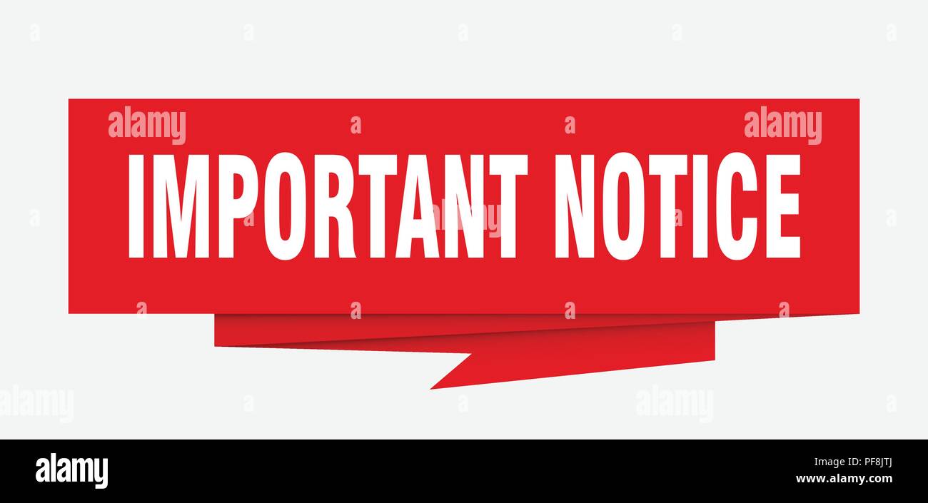 important notice sign. important notice paper origami speech bubble ...