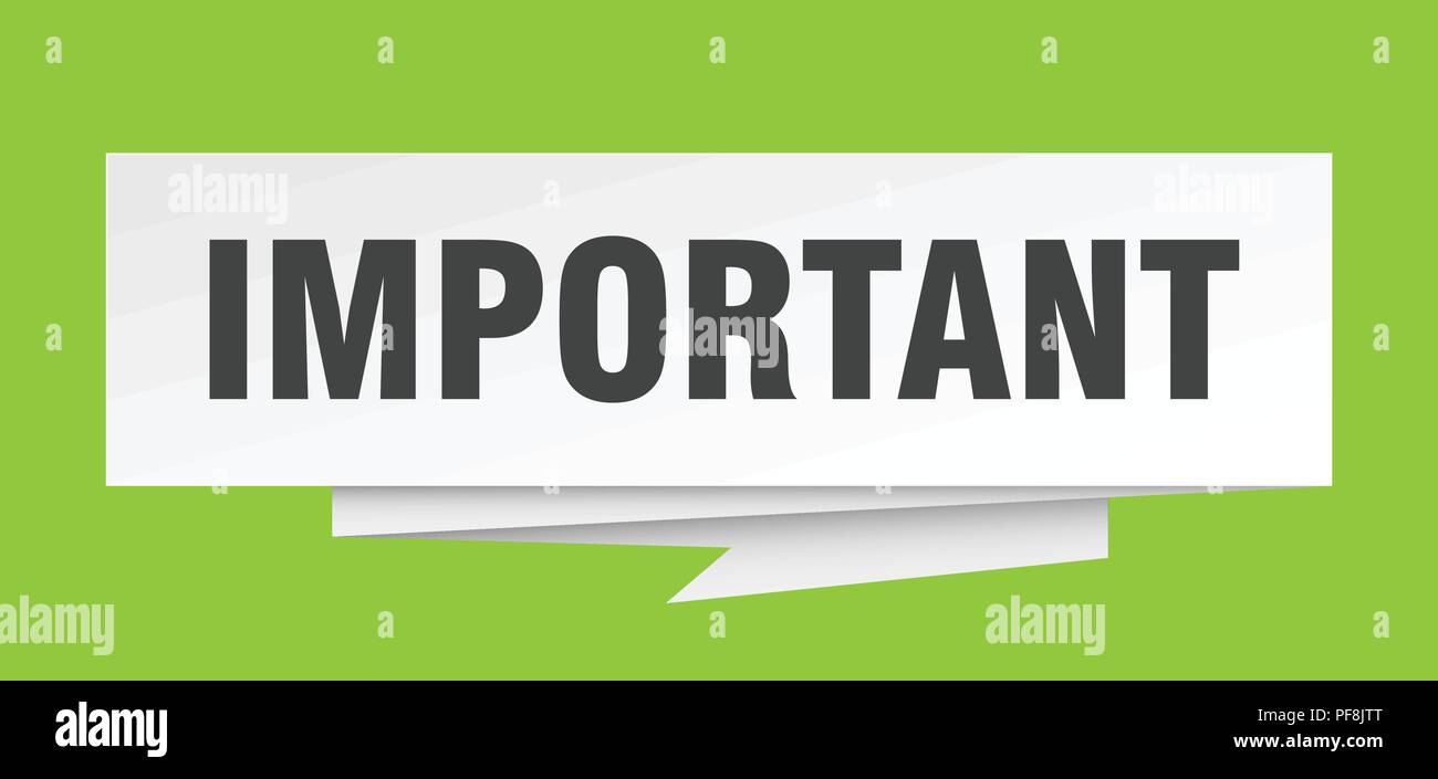 important sign. important paper origami speech bubble. important tag ...