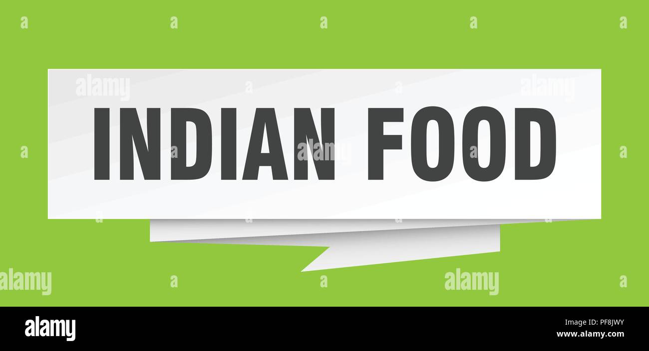 indian food sign. indian food paper origami speech bubble. indian food ...