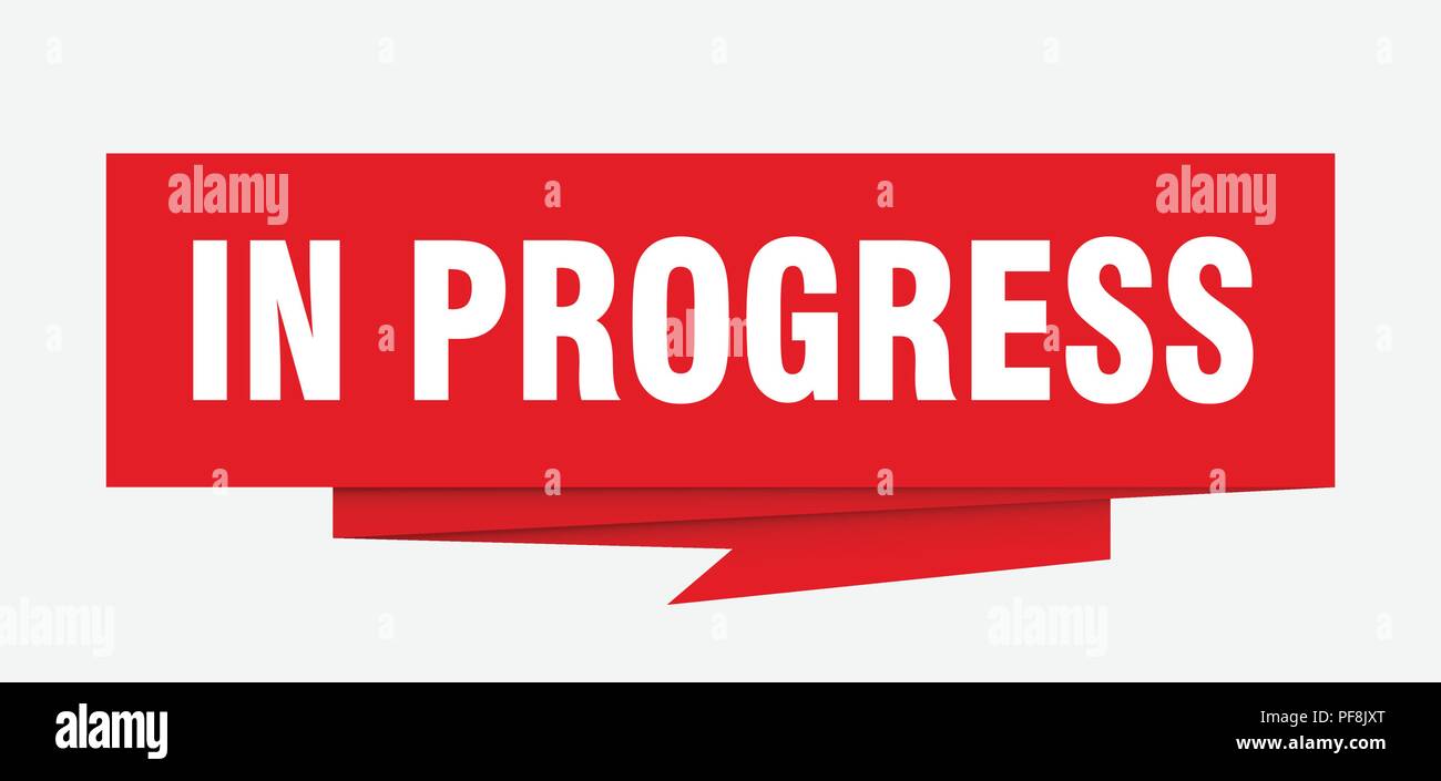 in progress sign. in progress paper origami speech bubble. in progress ...