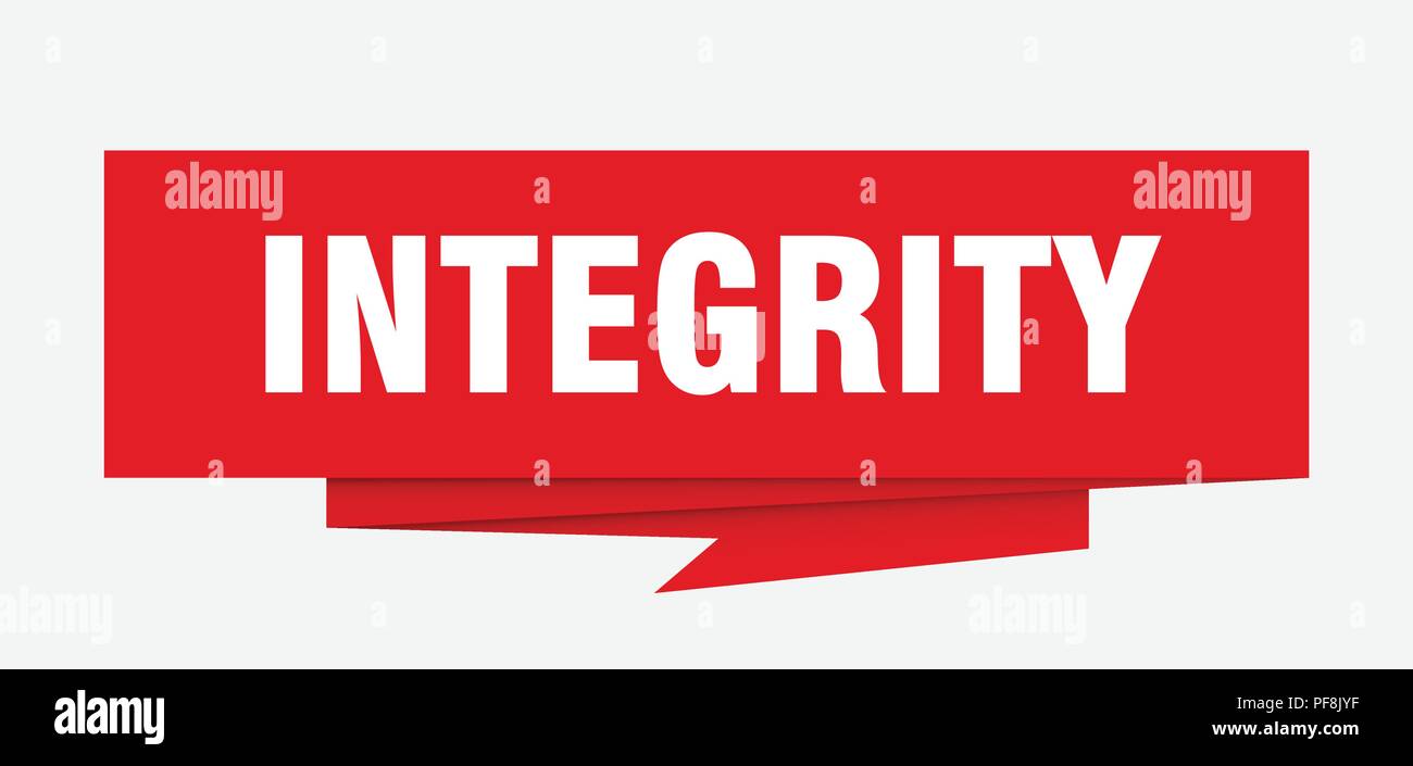 integrity sign. integrity paper origami speech bubble. integrity tag ...