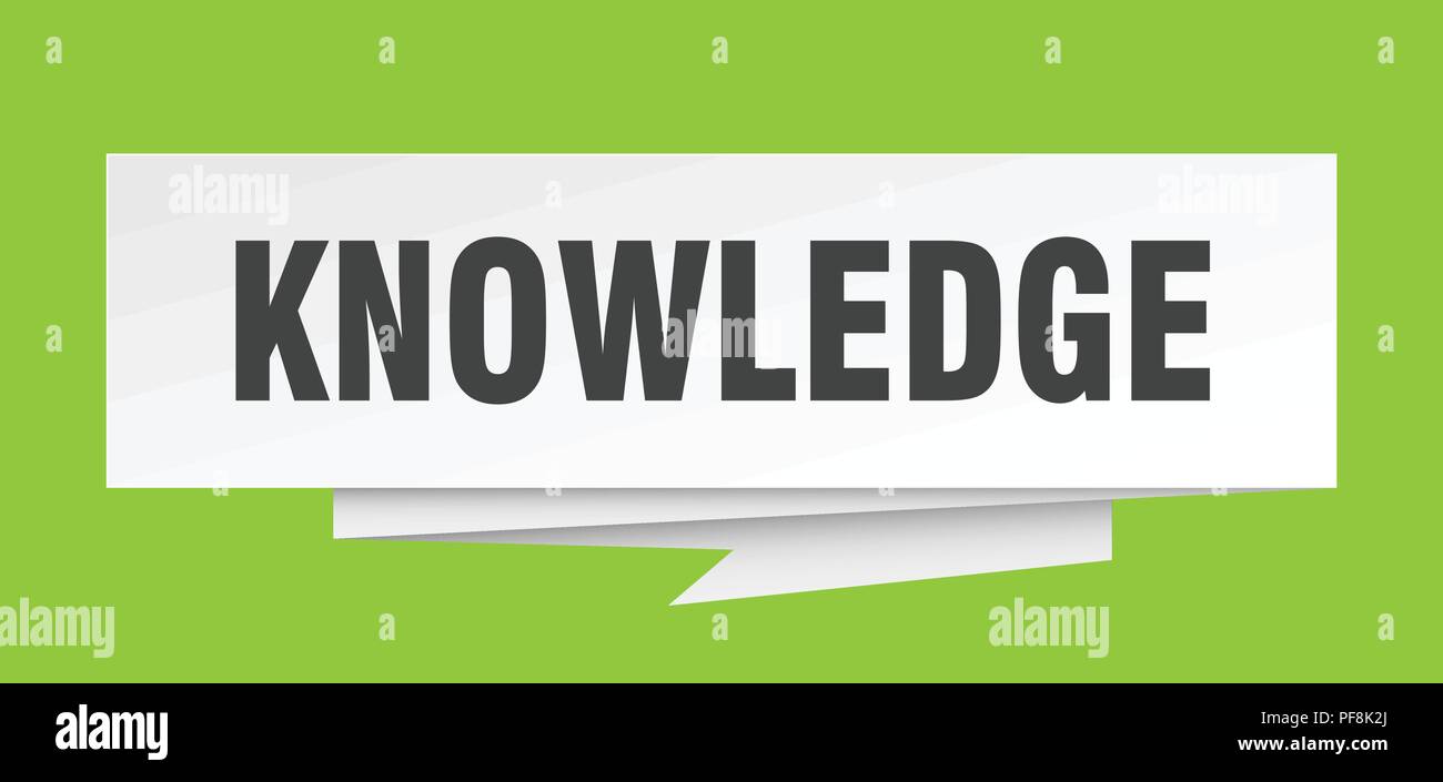 knowledge sign. knowledge paper origami speech bubble. knowledge tag ...