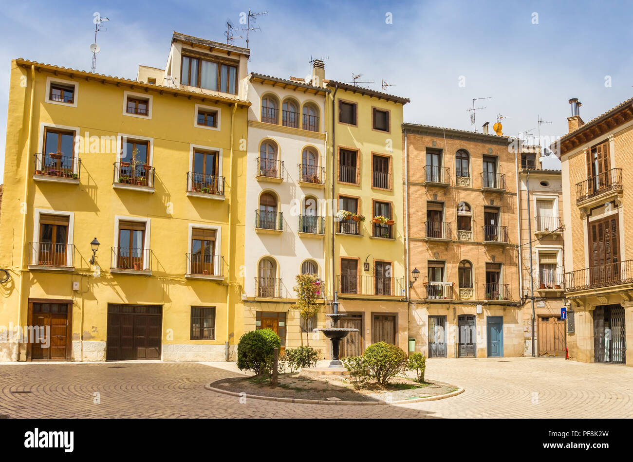 Apartement buildings in the historic center of Tudela, Spain Stock ...