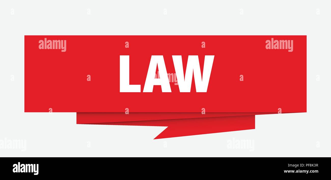 law sign. law paper origami speech bubble. law tag. law banner Stock ...