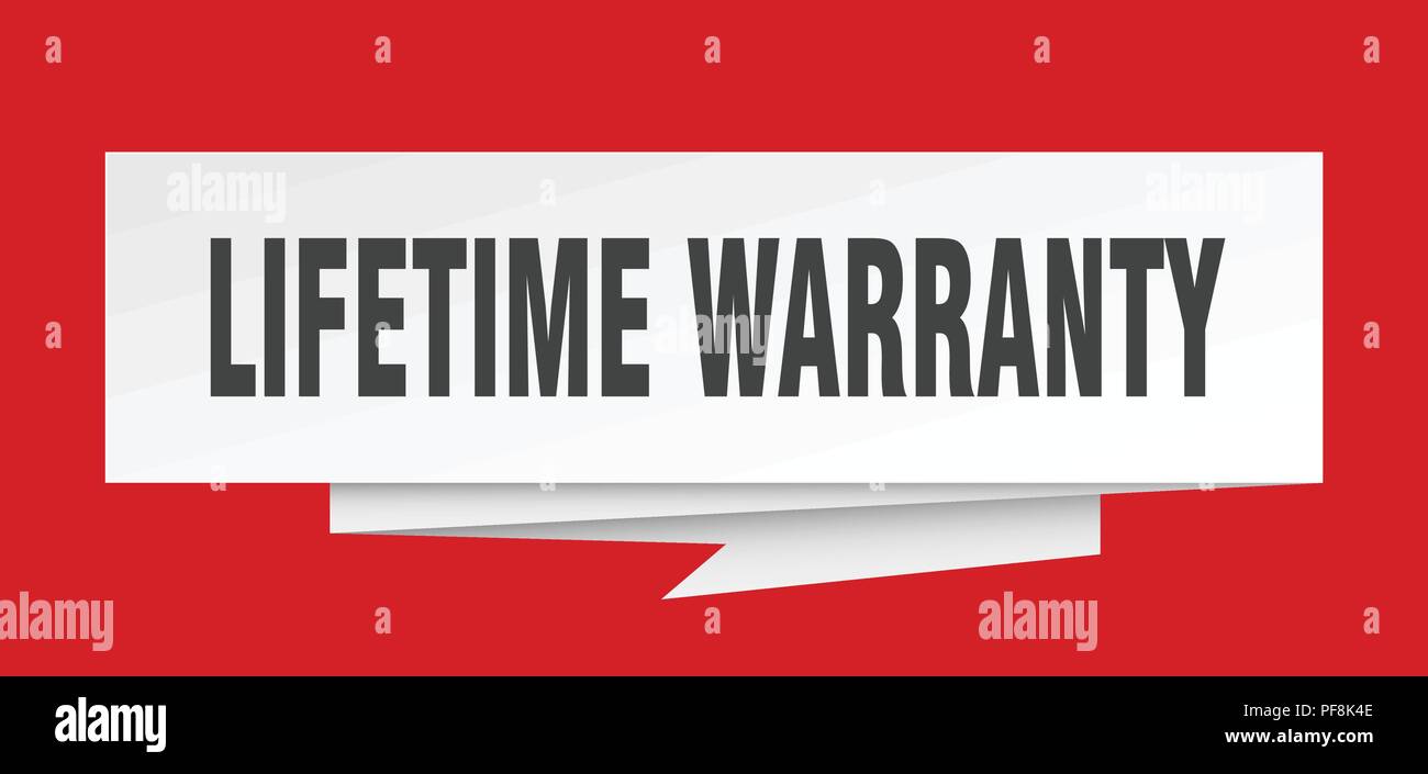 lifetime warranty sign. lifetime warranty paper origami speech bubble ...