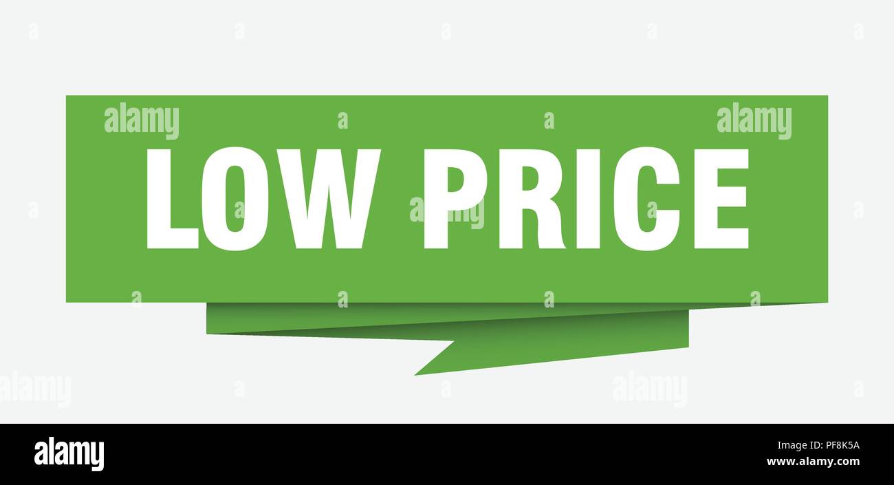 low price sign. low price paper origami speech bubble. low price tag ...