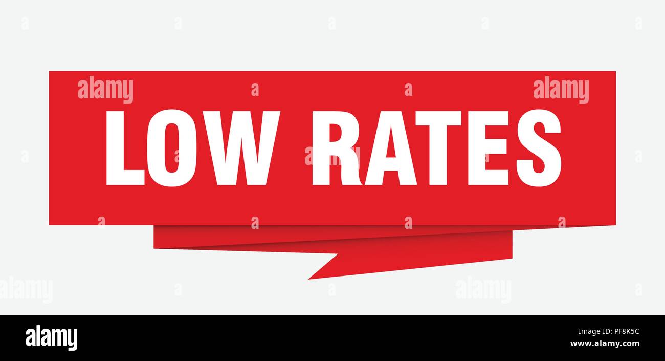 low rates sign. low rates paper origami speech bubble. low rates tag ...