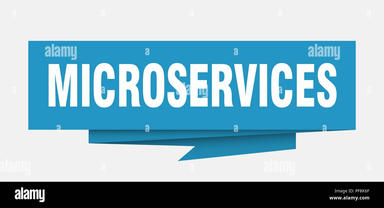 microservices sign. microservices paper origami speech bubble ...