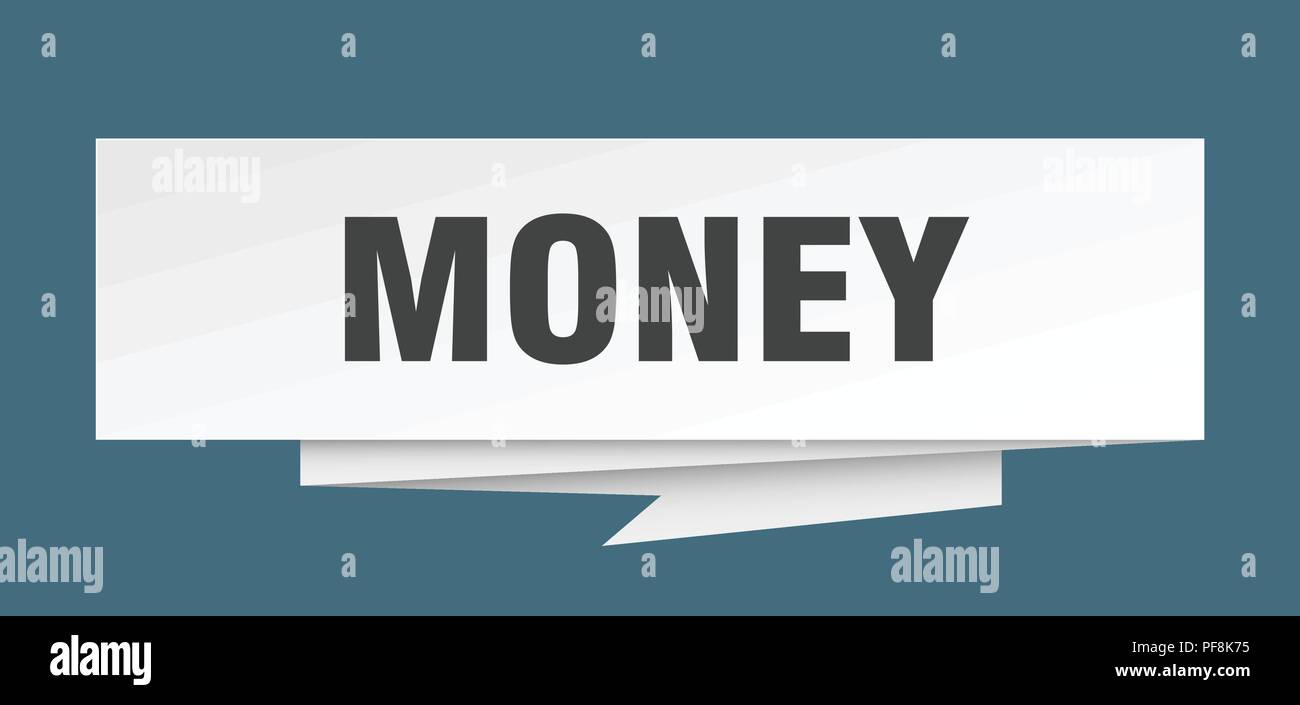 money sign. money paper origami speech bubble. money tag. money banner ...