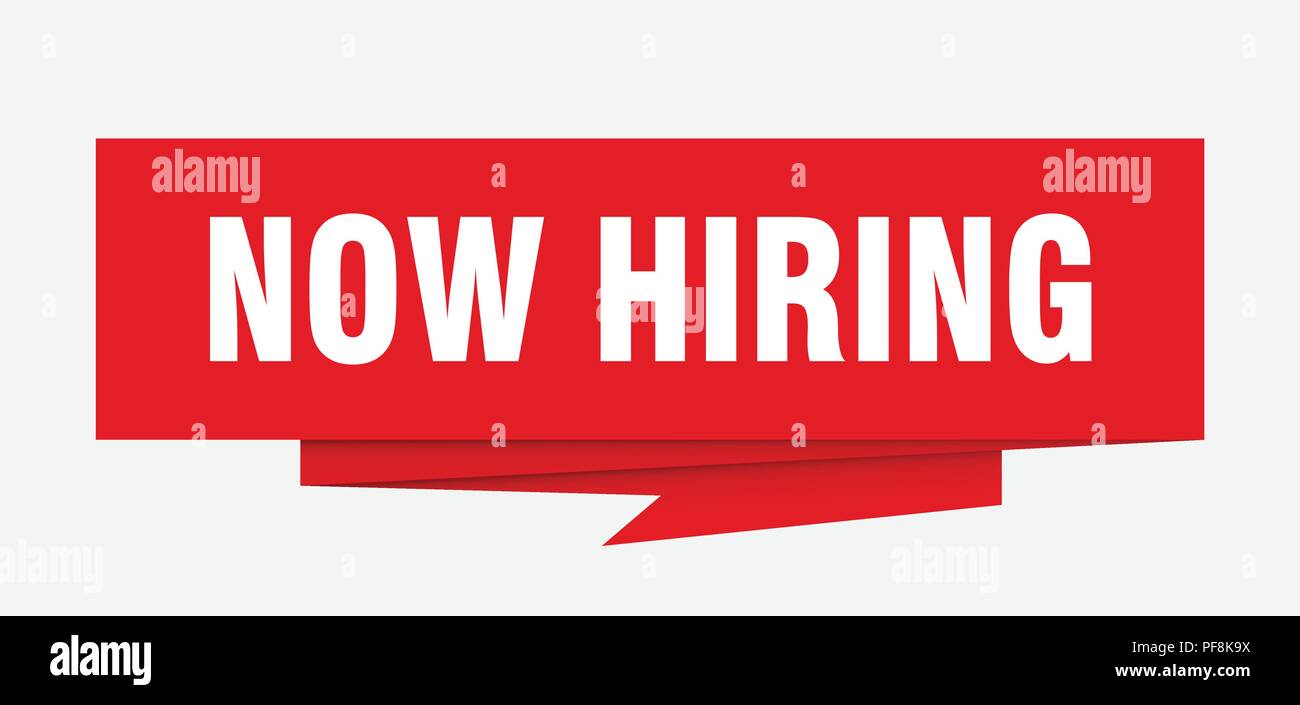 now hiring sign. now hiring paper origami speech bubble. now hiring tag ...