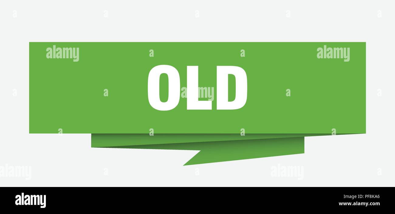 old sign. old paper origami speech bubble. old tag. old banner Stock ...