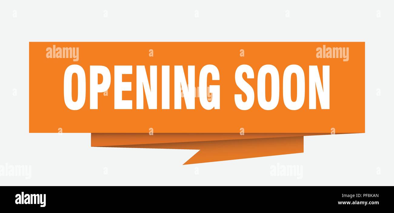 opening soon sign. opening soon paper origami speech bubble. opening ...
