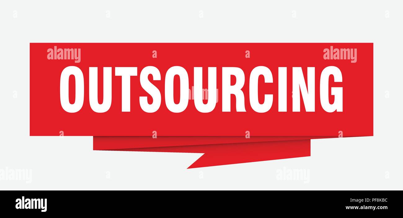 outsourcing sign. outsourcing paper origami speech bubble. outsourcing ...