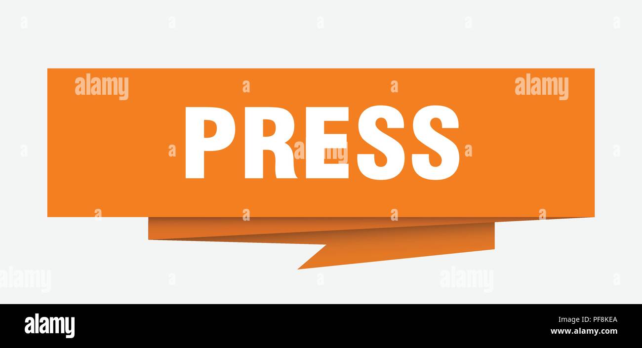 press sign. press paper origami speech bubble. press tag. press banner ...