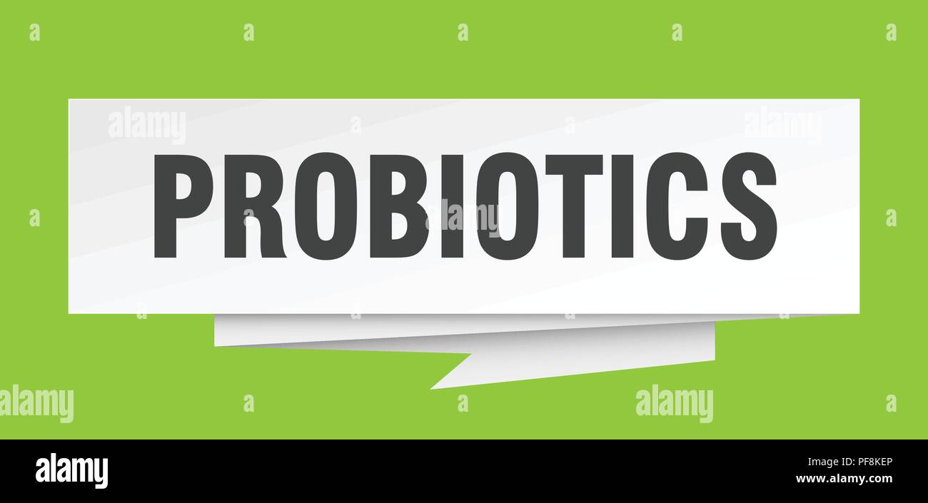 probiotics sign. probiotics paper origami speech bubble. probiotics tag ...