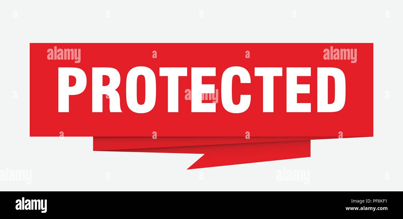 protected sign. protected paper origami speech bubble. protected tag ...