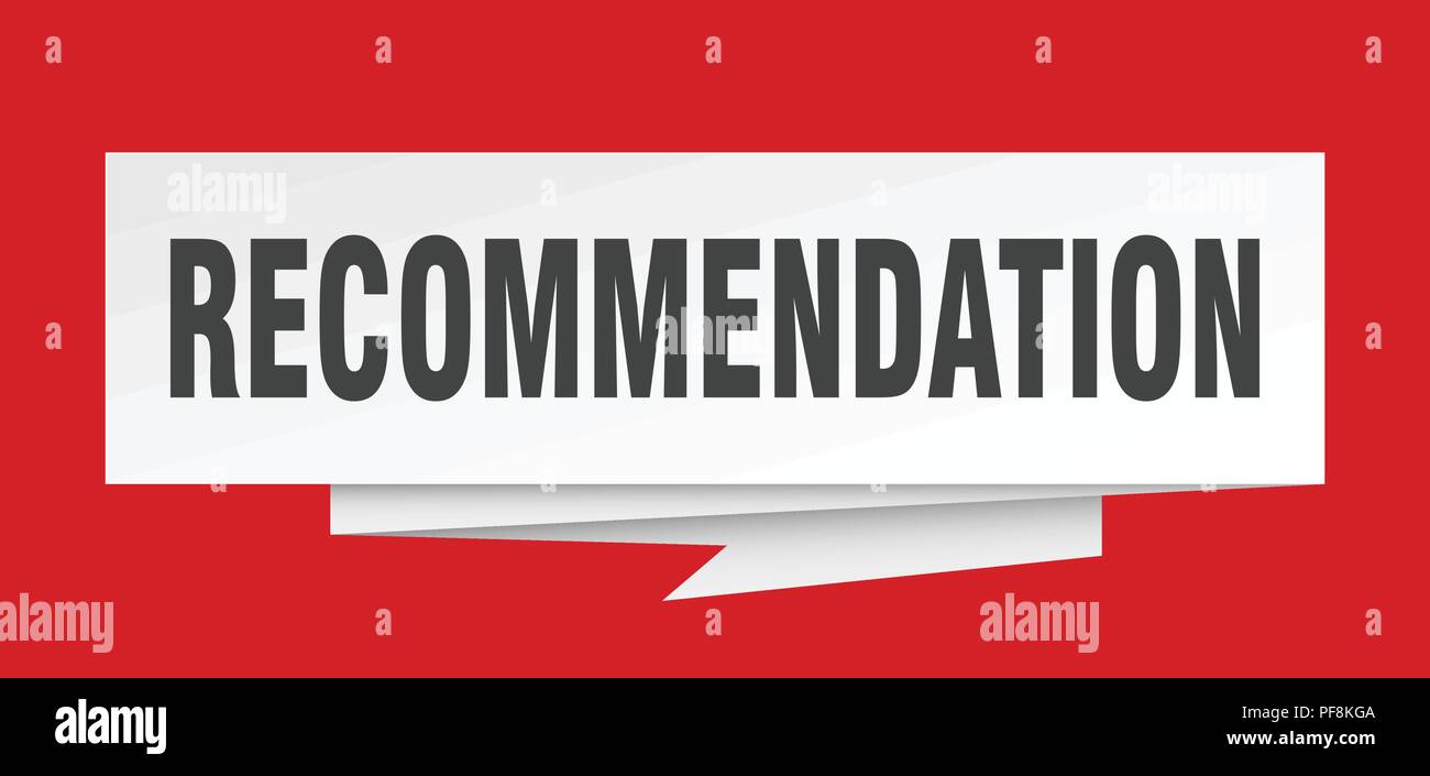 recommendation sign. recommendation paper origami speech bubble ...