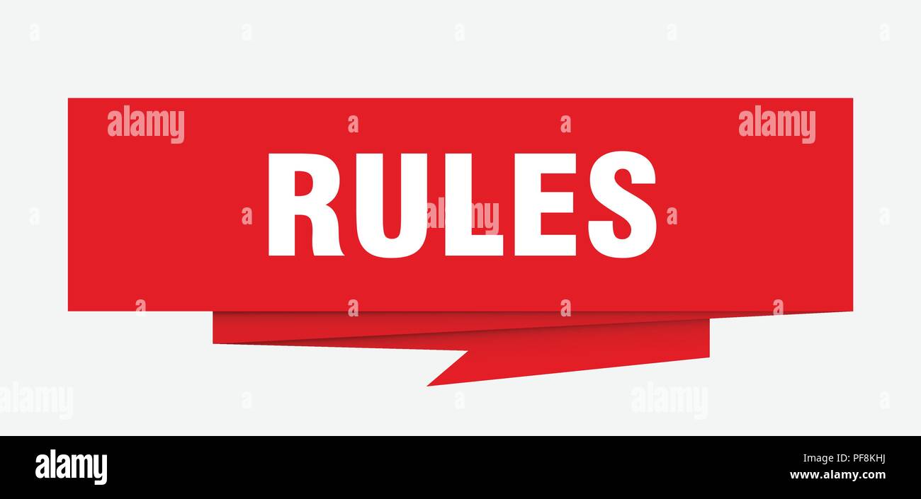 rules sign. rules paper origami speech bubble. rules tag. rules banner ...
