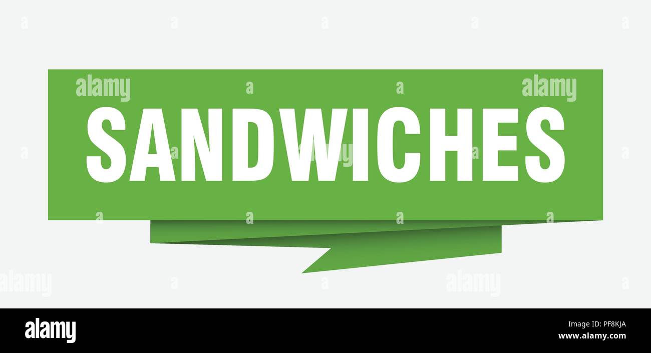 sandwiches sign. sandwiches paper origami speech bubble. sandwiches tag ...
