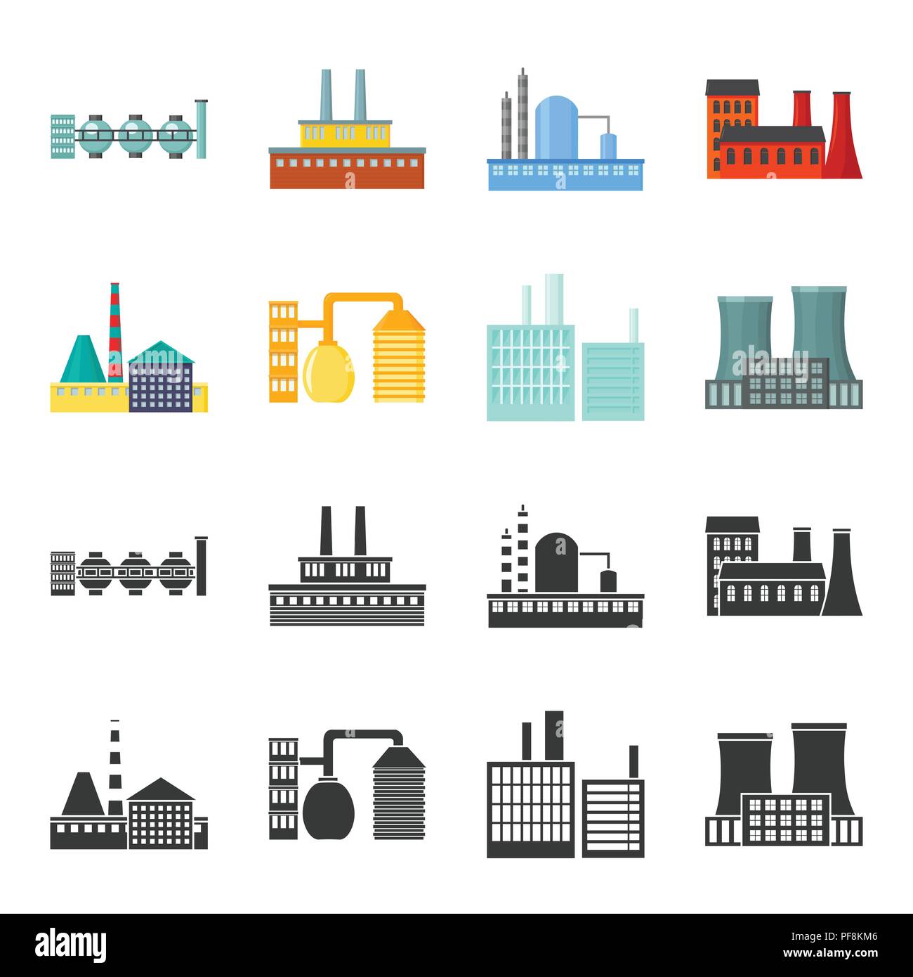 Industry, production.Factory set collection icons in black,cartoon ...