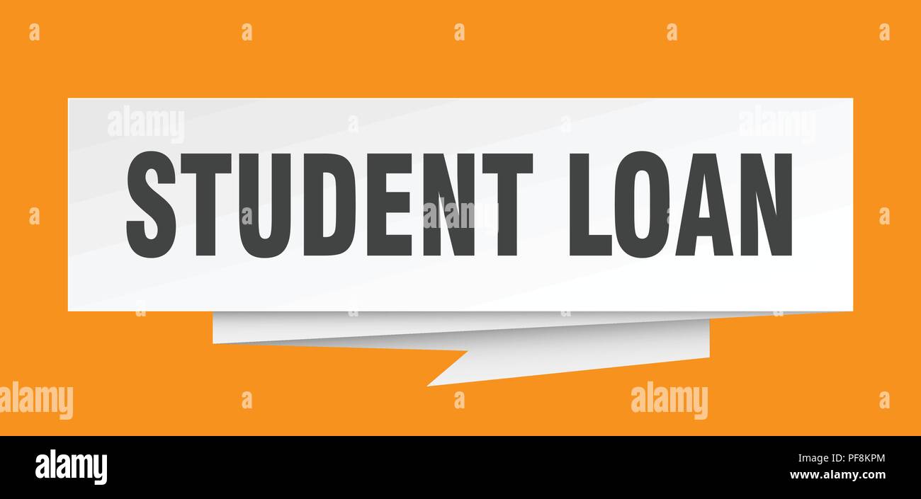 student loan sign. student loan paper origami speech bubble. student ...