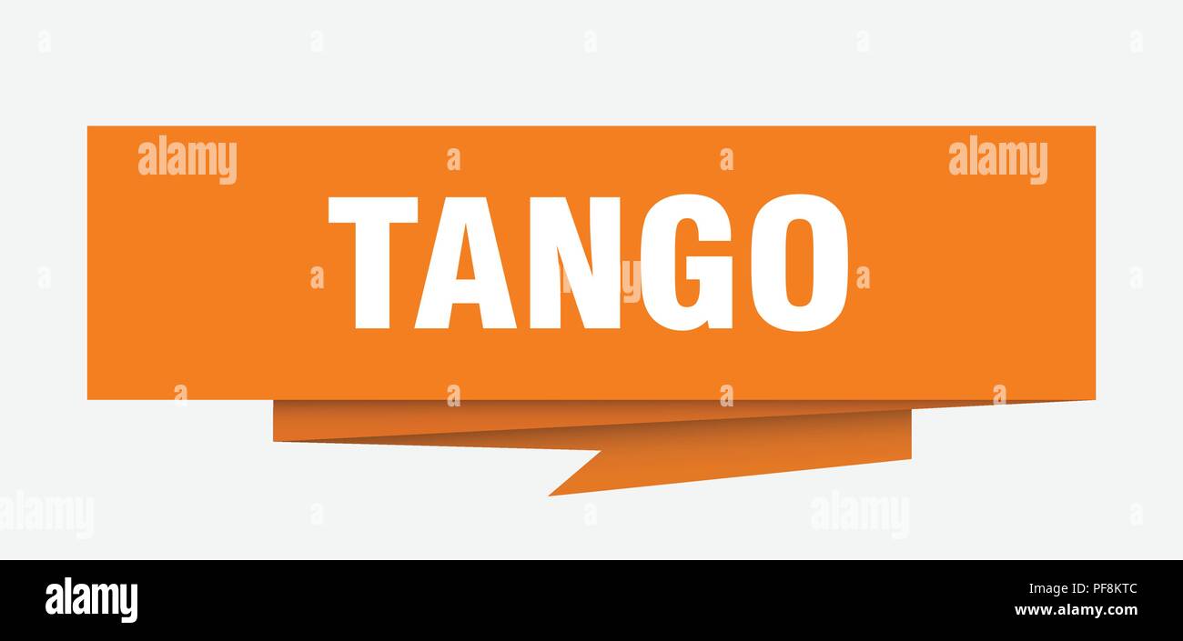 tango sign. tango paper origami speech bubble. tango tag. tango banner ...