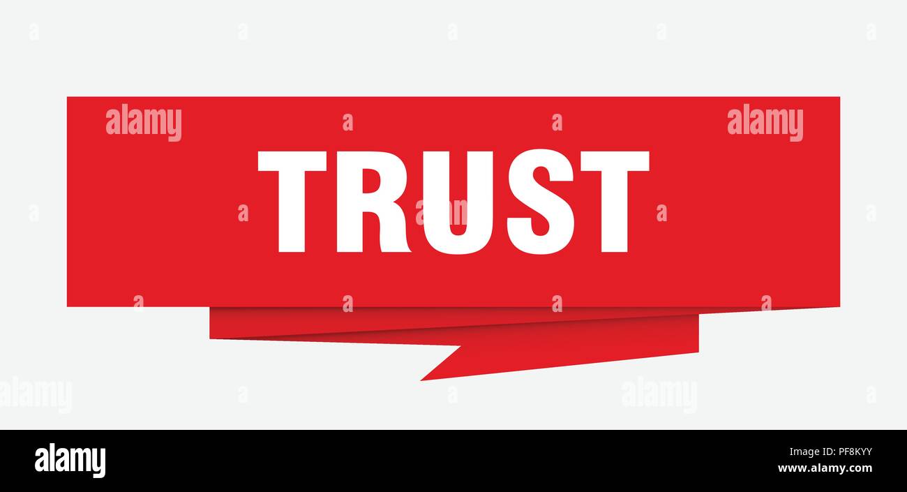 trust sign. trust paper origami speech bubble. trust tag. trust banner ...
