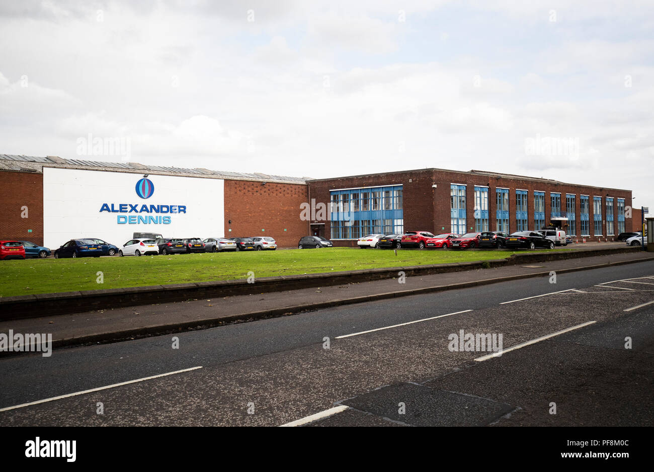 A general view of the sign at the Alexander Dennis bus manufacturers in ...