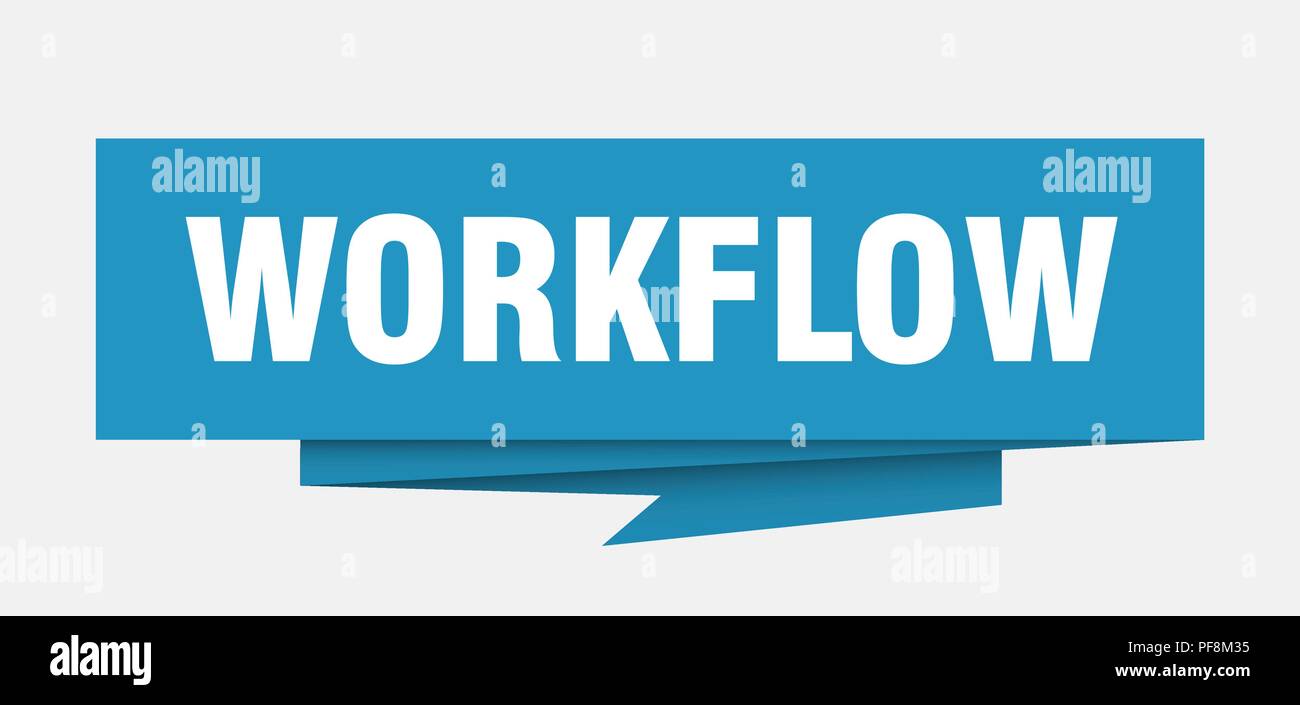 workflow sign. workflow paper origami speech bubble. workflow tag ...