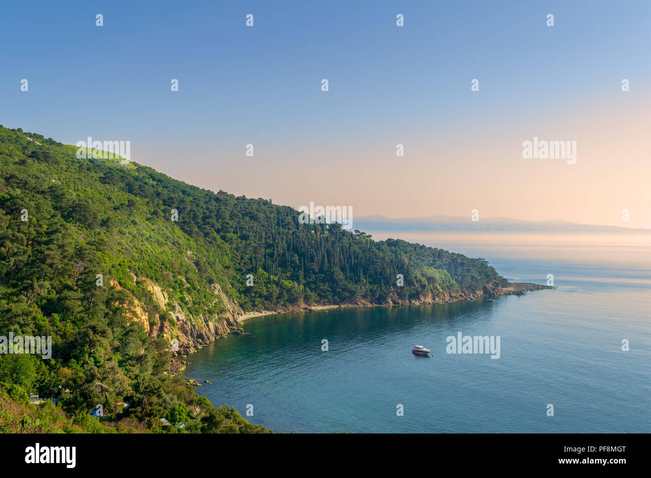 View from the top of mountains of Buyukada island, one of the Princess ...