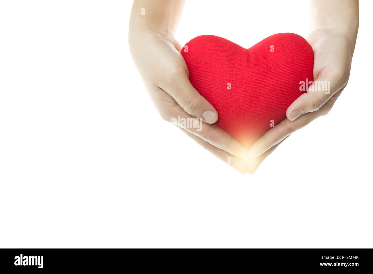 Hand holding red heart shape isolated Stock Photo - Alamy