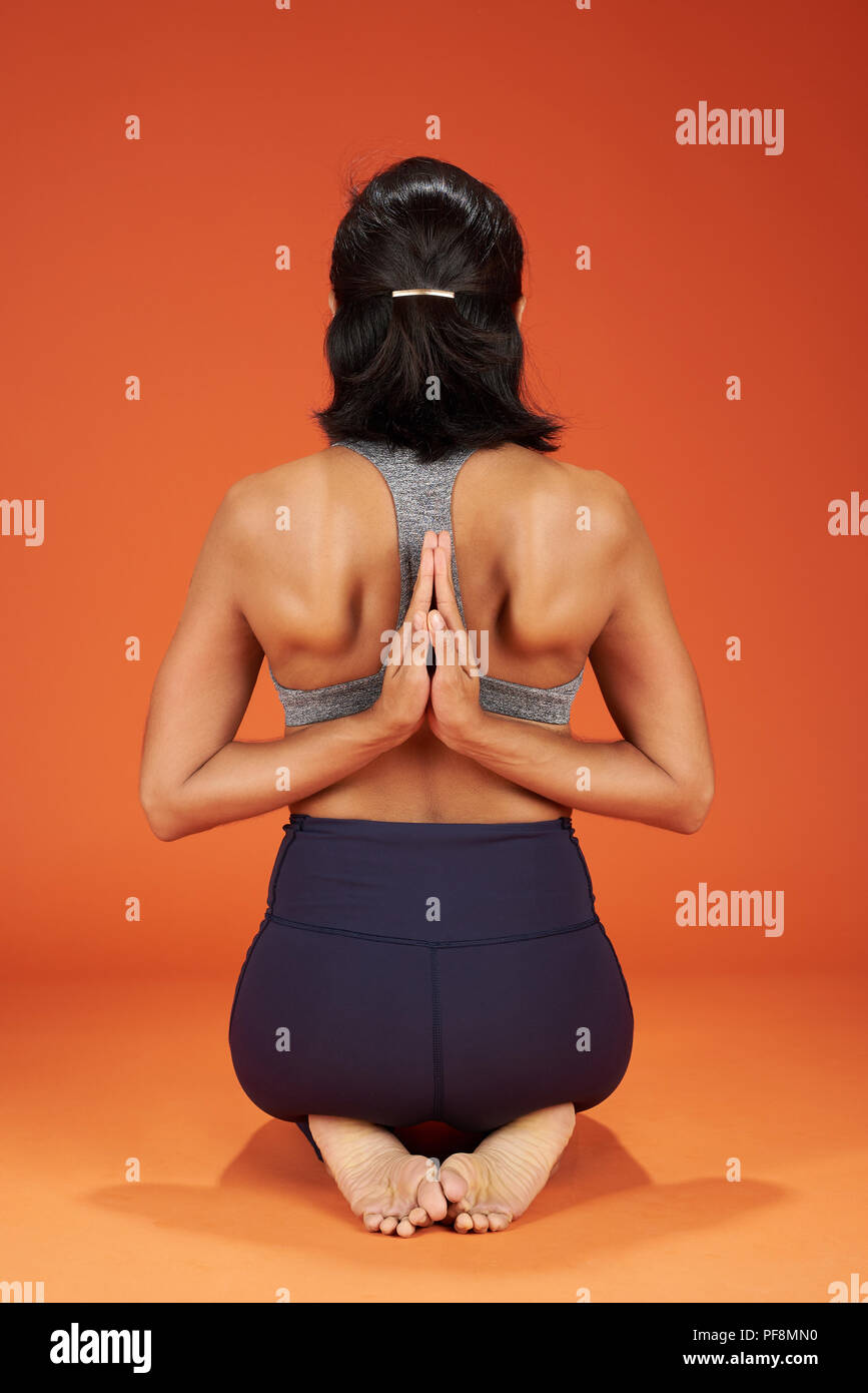 Reverse prayer yoga pose hi-res stock photography and images - Alamy