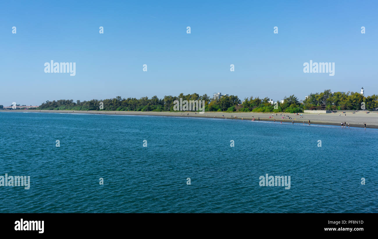 Anping beach panorama view in Chaiao Tou Beach Park in Anping district ...