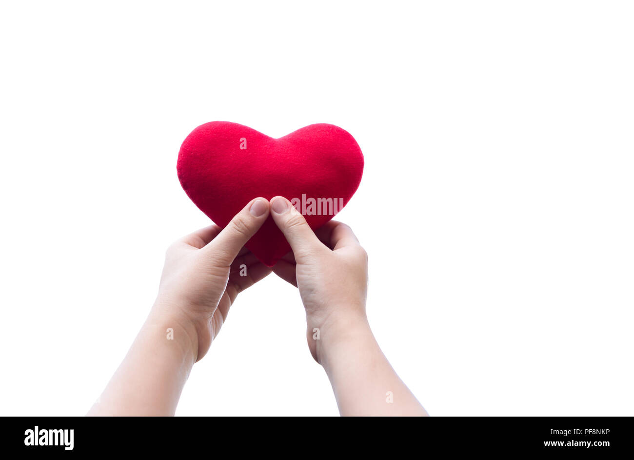 Hand holding red heart shape isolated Stock Photo - Alamy