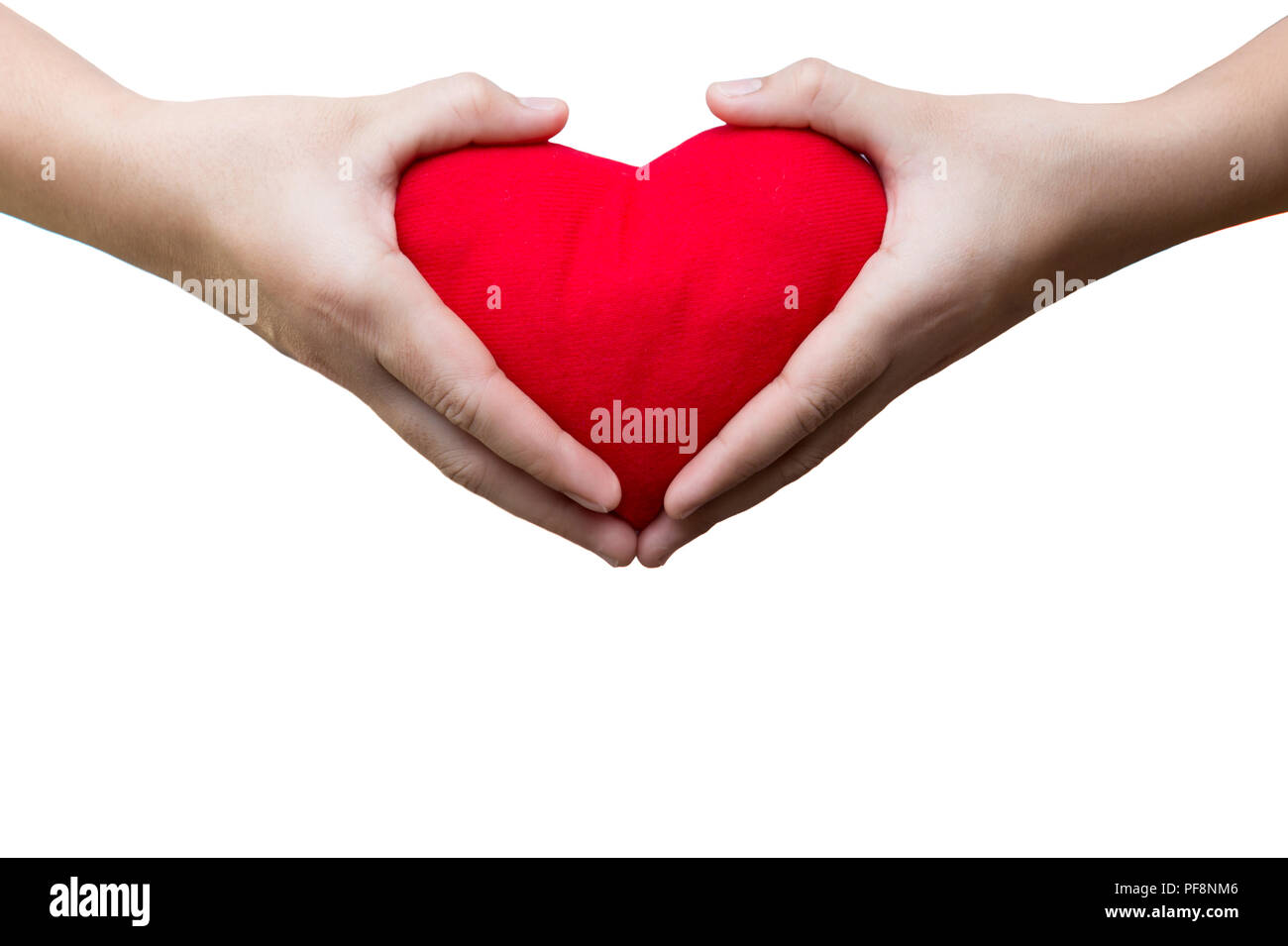 Hand holding red heart shape isolated Stock Photo - Alamy