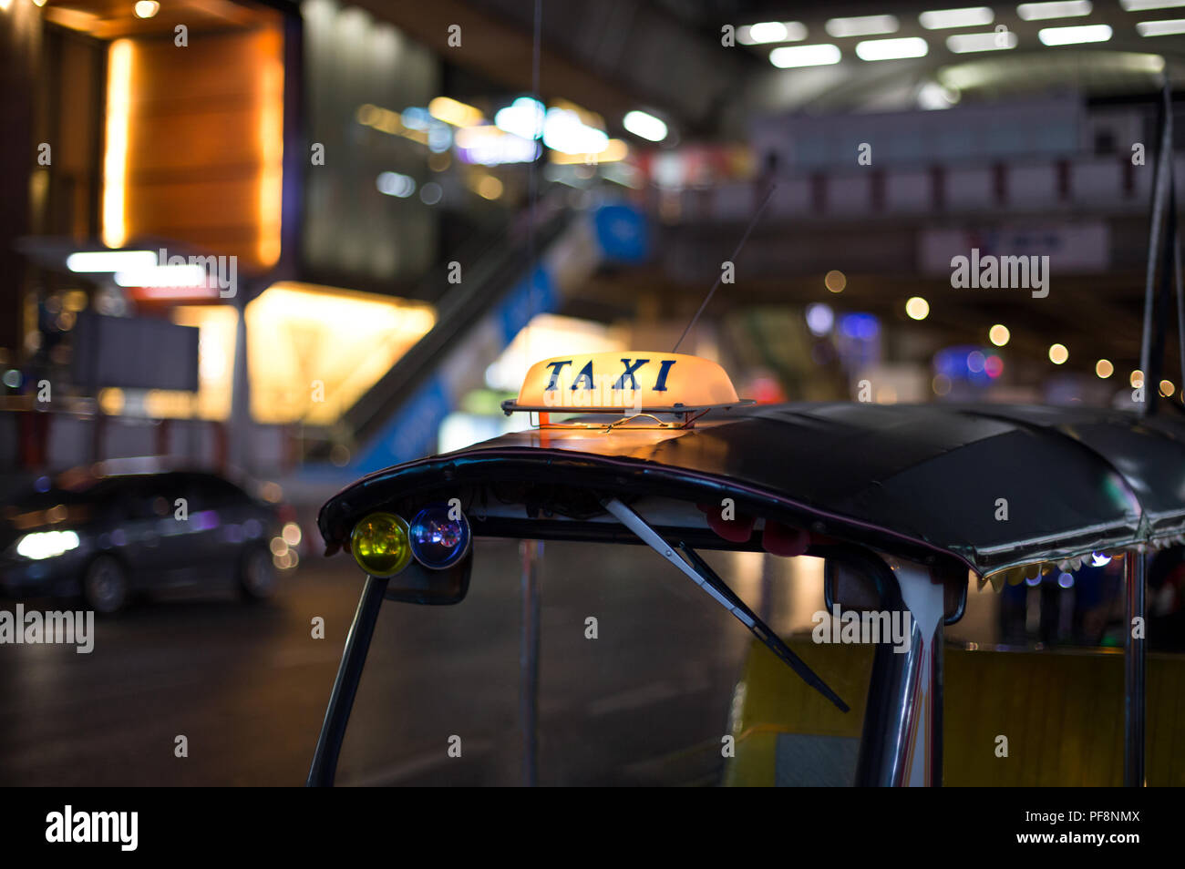 Taxi sign on famous Tuk-Tuk in Thailand Stock Photo - Alamy