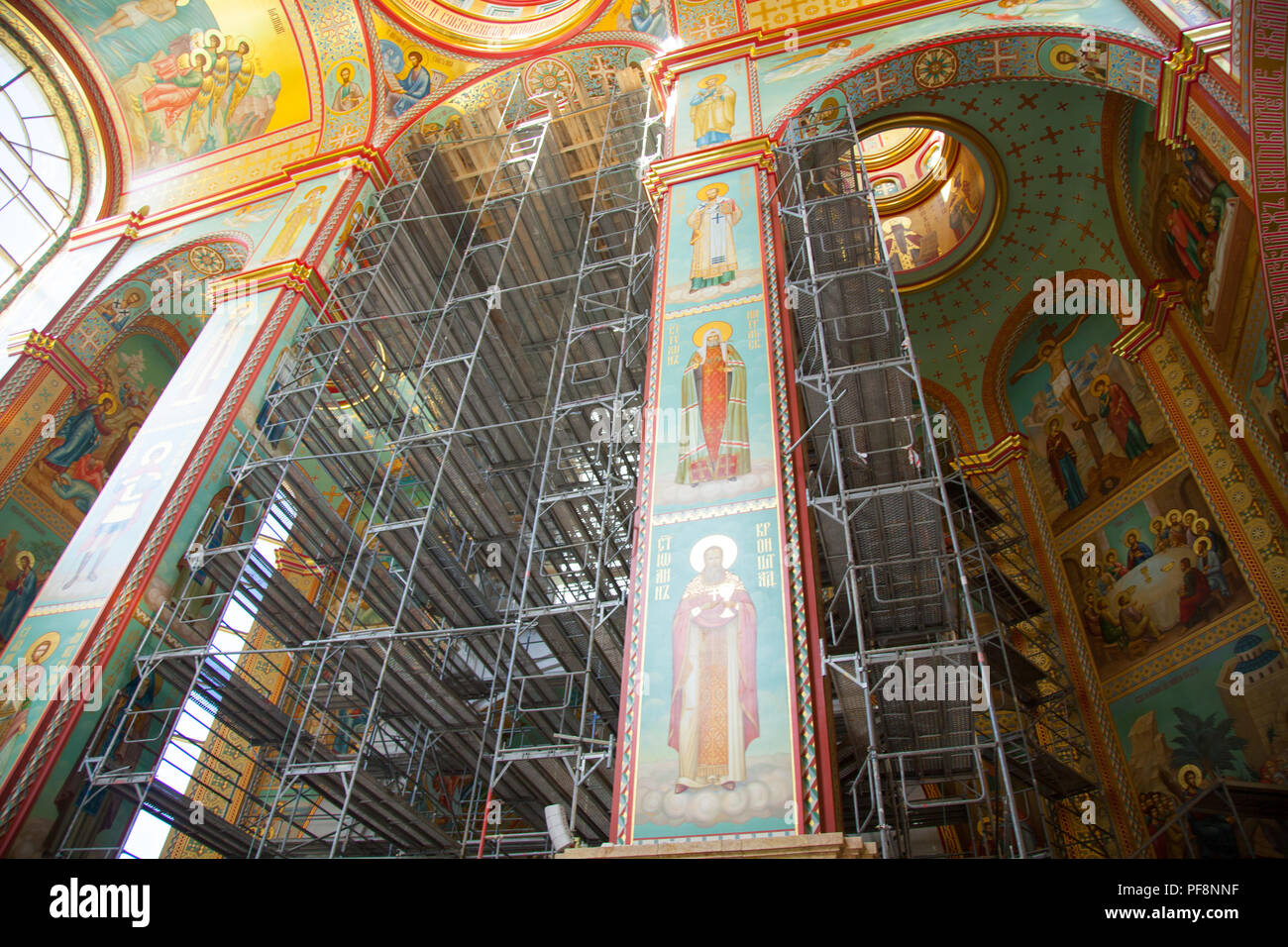 Construction work in the Cathedral of Christ the Saviour Stock Photo ...