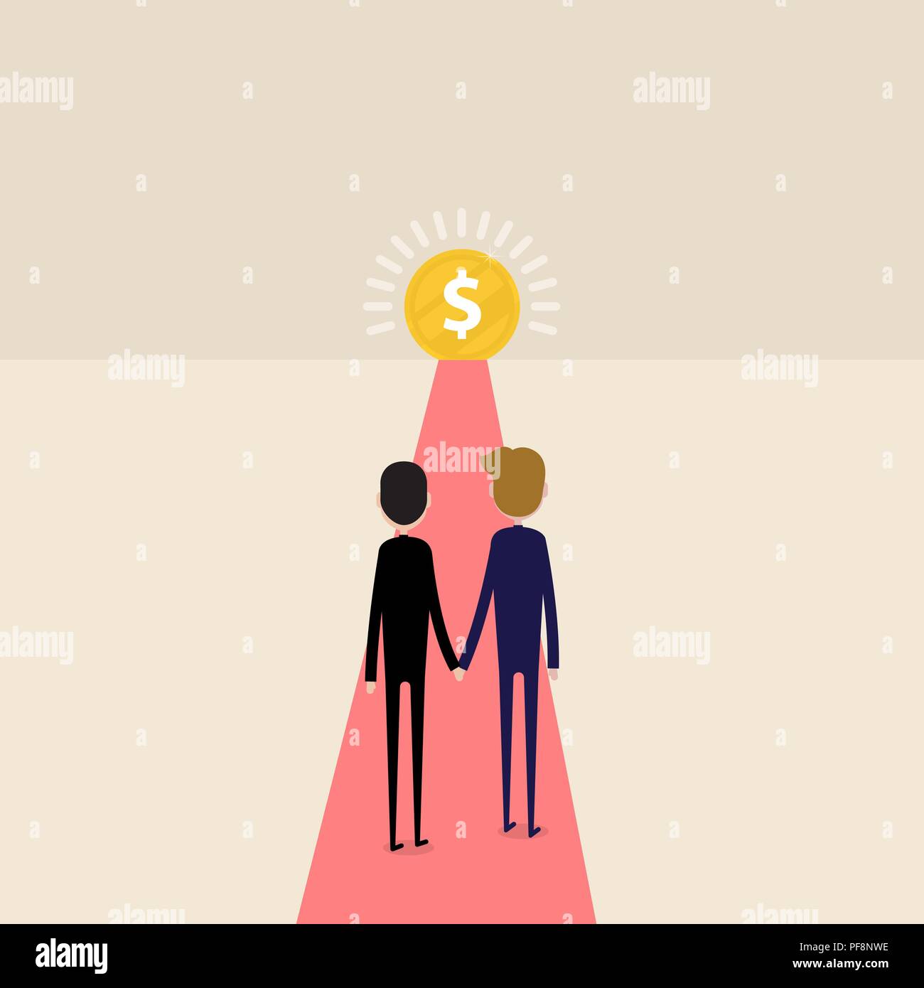 Cartoon illustration businessman thinking money hi-res stock ...