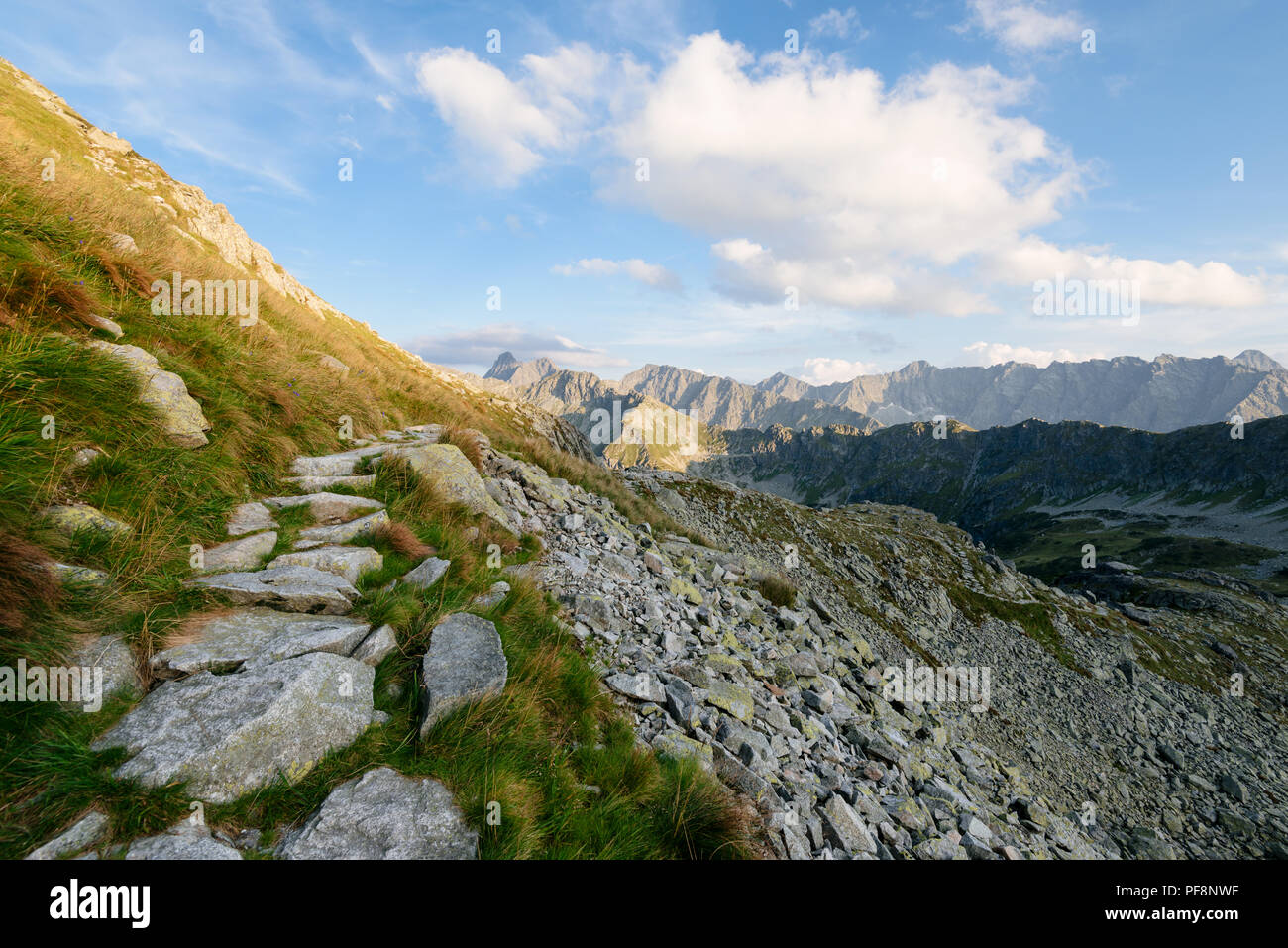 Hiking Train in the High Tatra in the Valley of Five Lakes Stock Photo ...