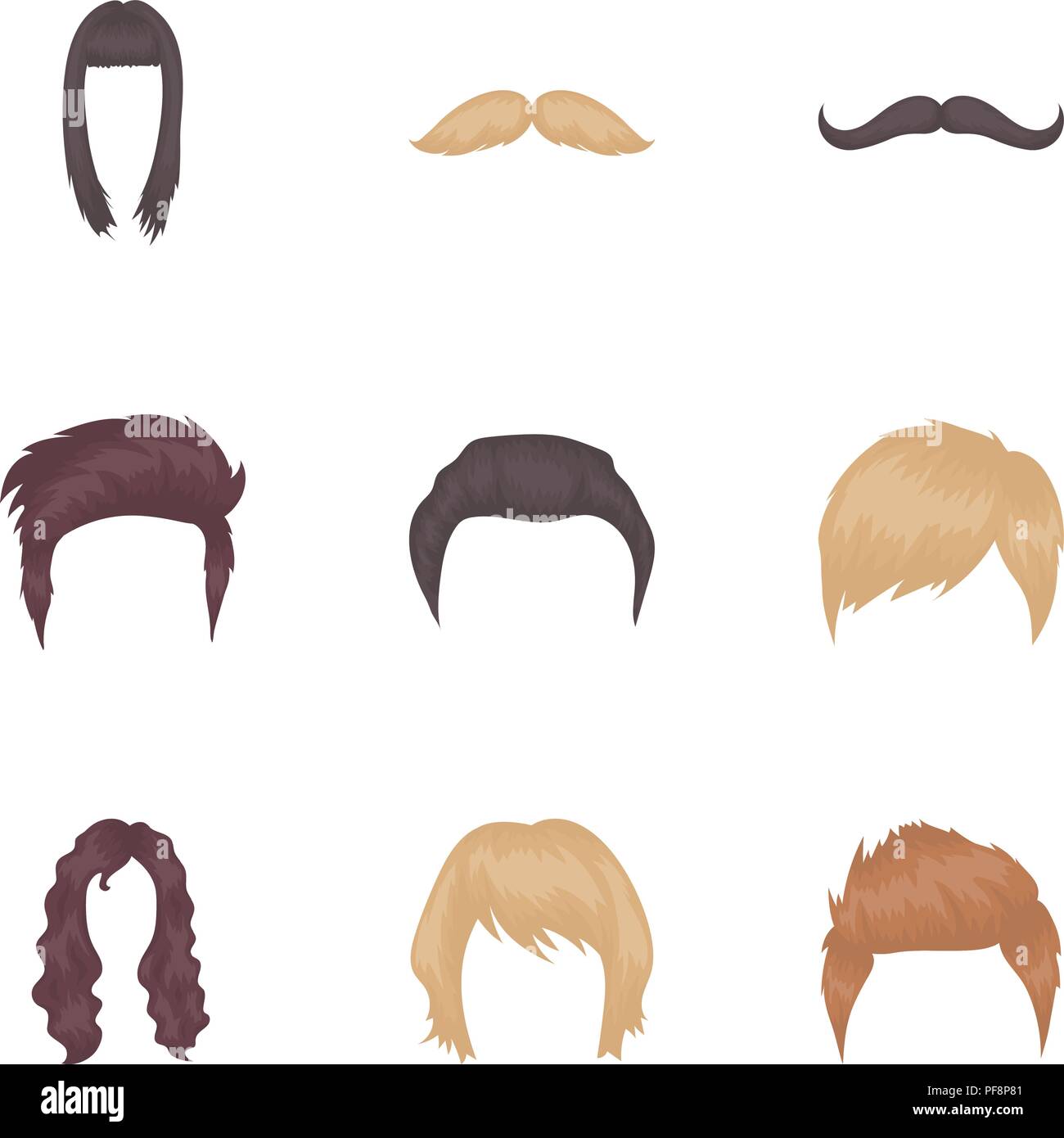 Beard set icons in cartoon style. Big collection of beard vector symbol ...