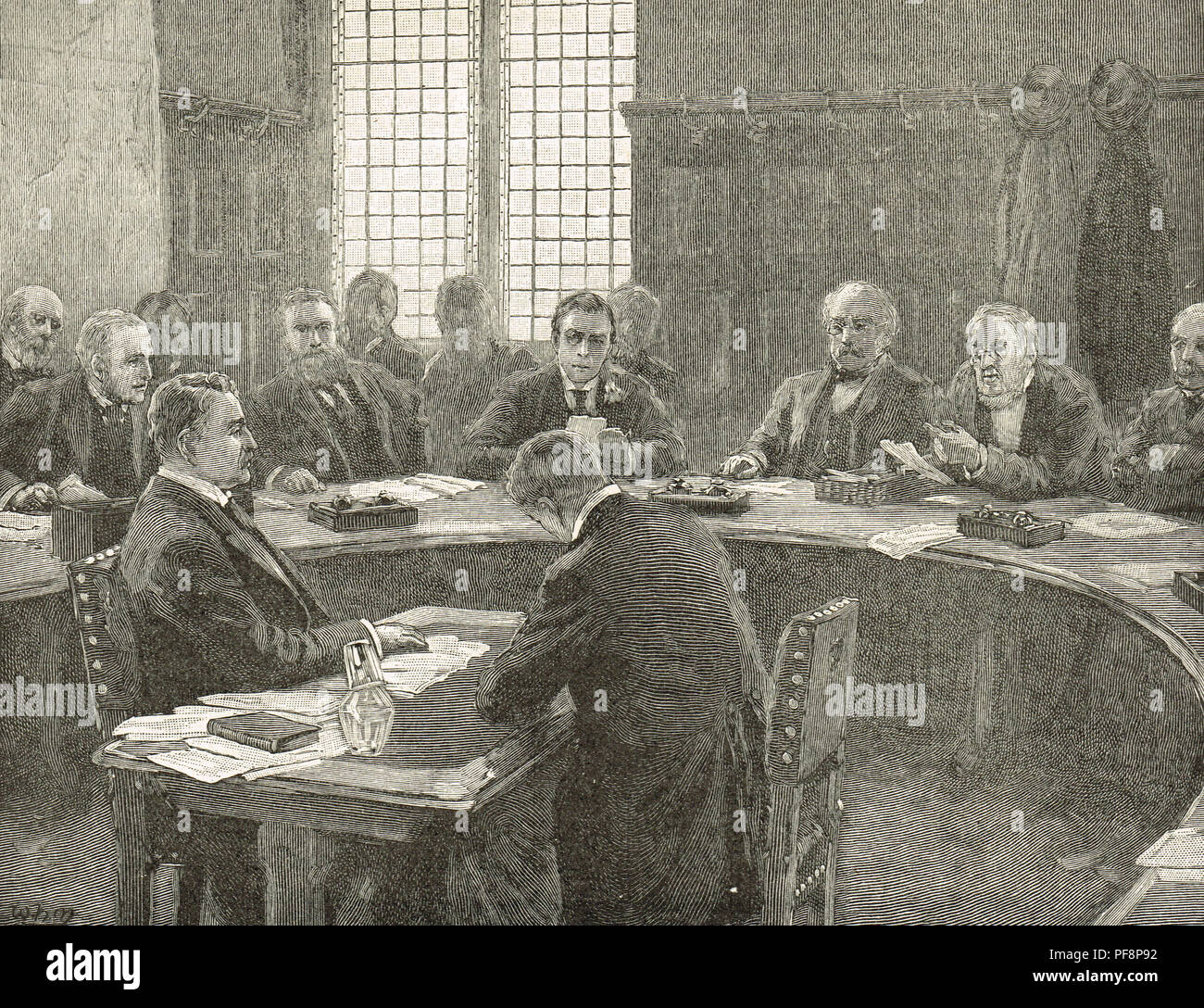 Cecil Rhodes giving evidence before the South Africa committee. A house ...