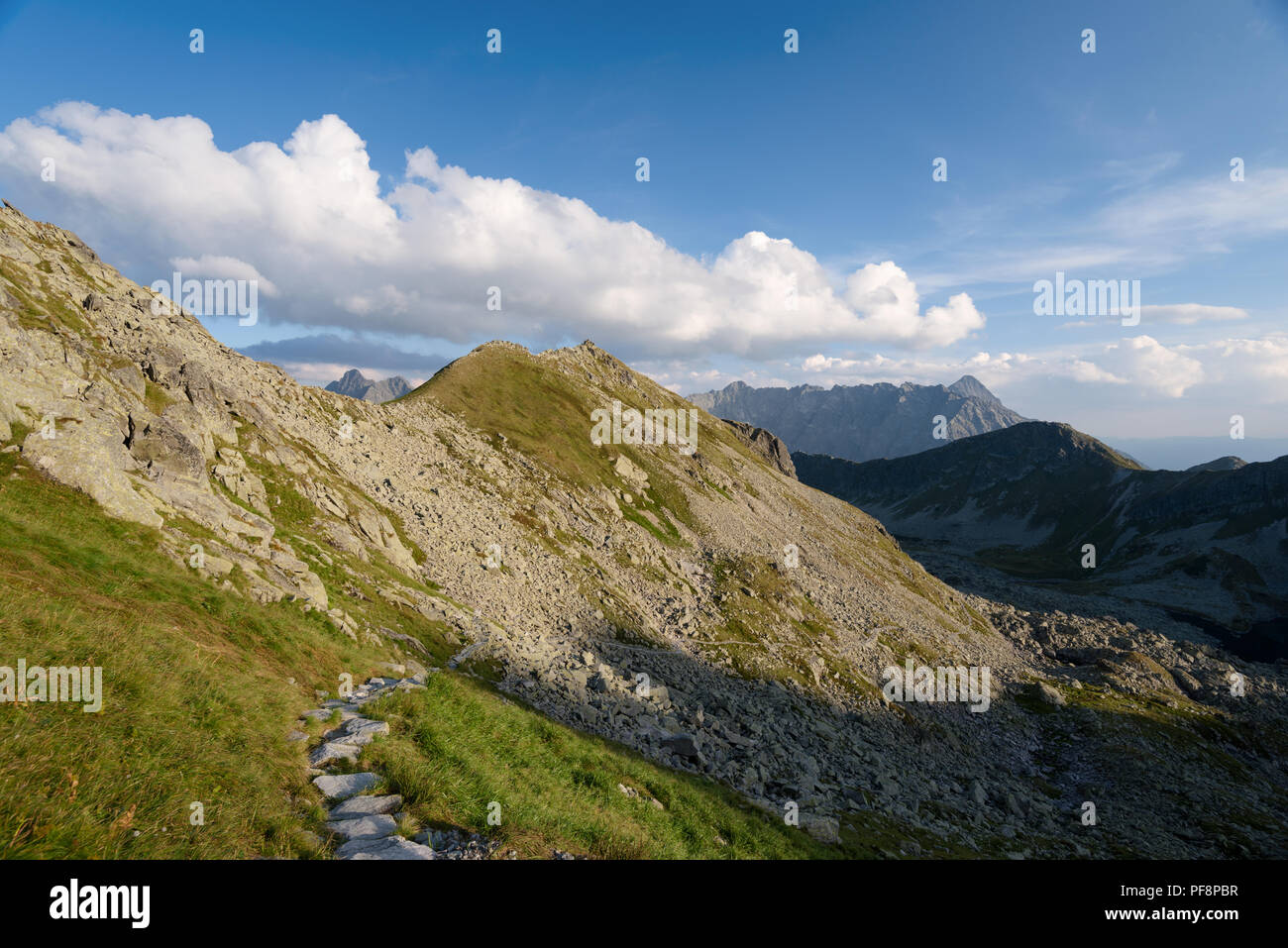 Hiking Train in the High Tatra in the Valley of Five Lakes Stock Photo ...