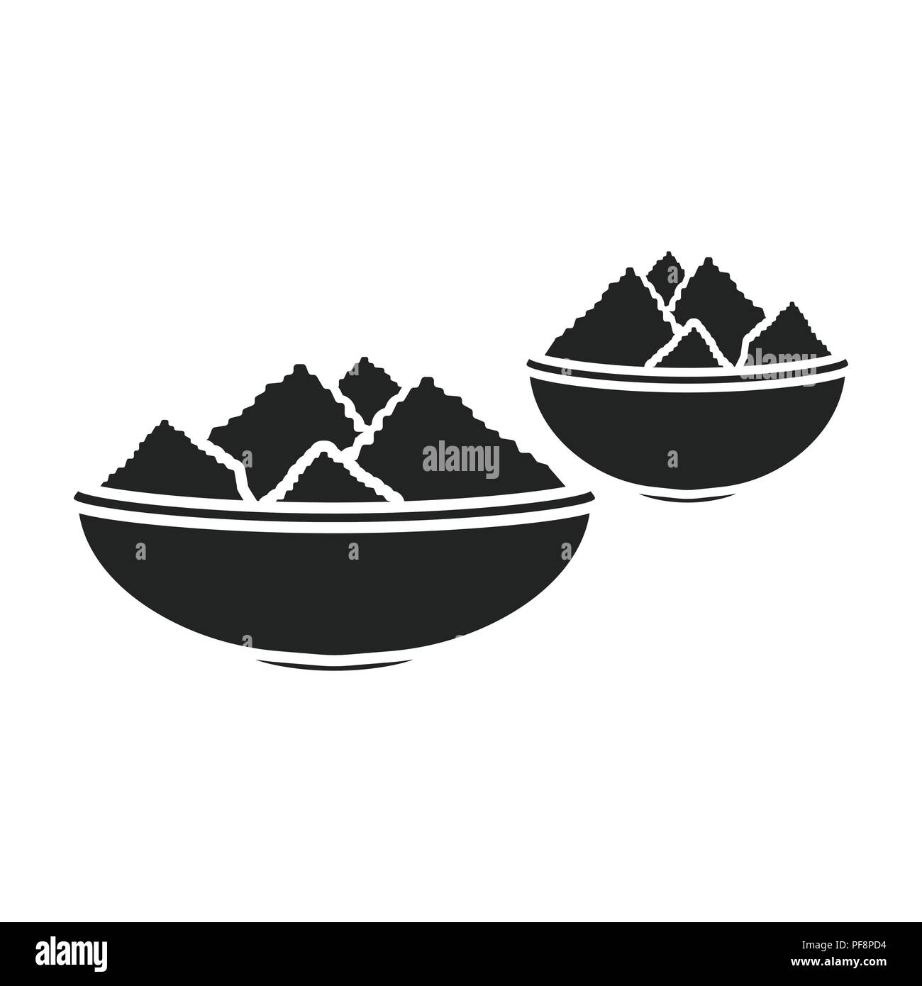 Colorful powder icon in black style isolated on white background. India ...