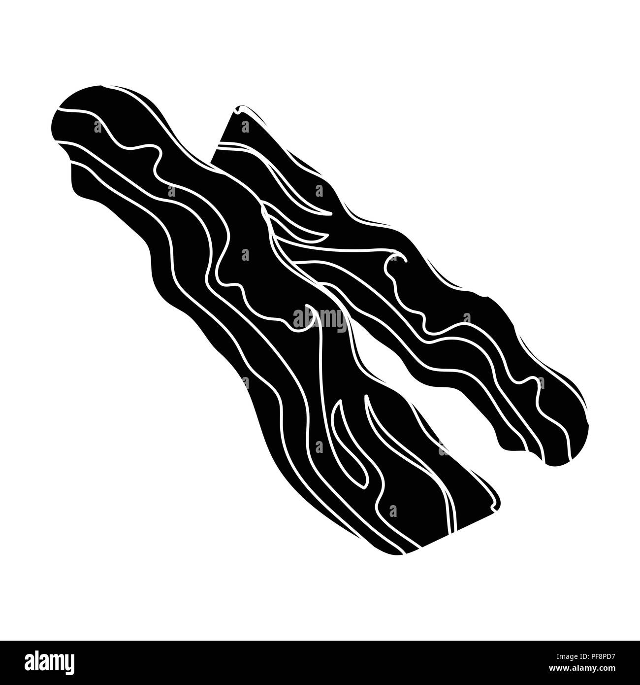 Bacon icon in black style isolated on white background. Meats symbol ...