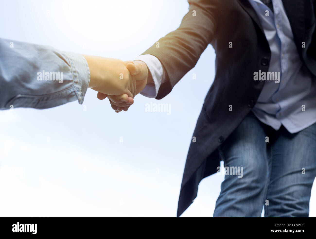 Help concept hand reaching out to help someone with blue sky Stock ...