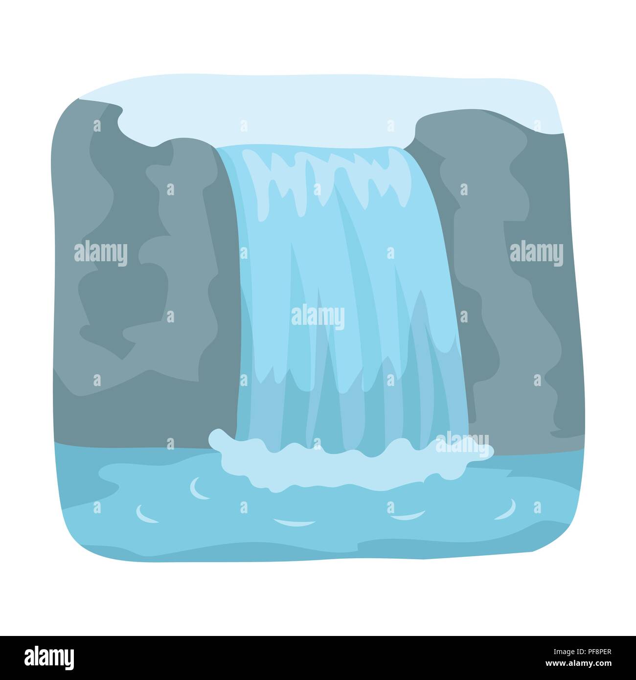 Canadian waterfall. Canada single icon in cartoon style vector symbol ...