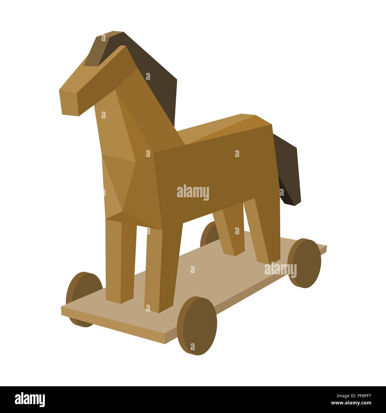Trojan horse icon in cartoon design isolated on white background ...