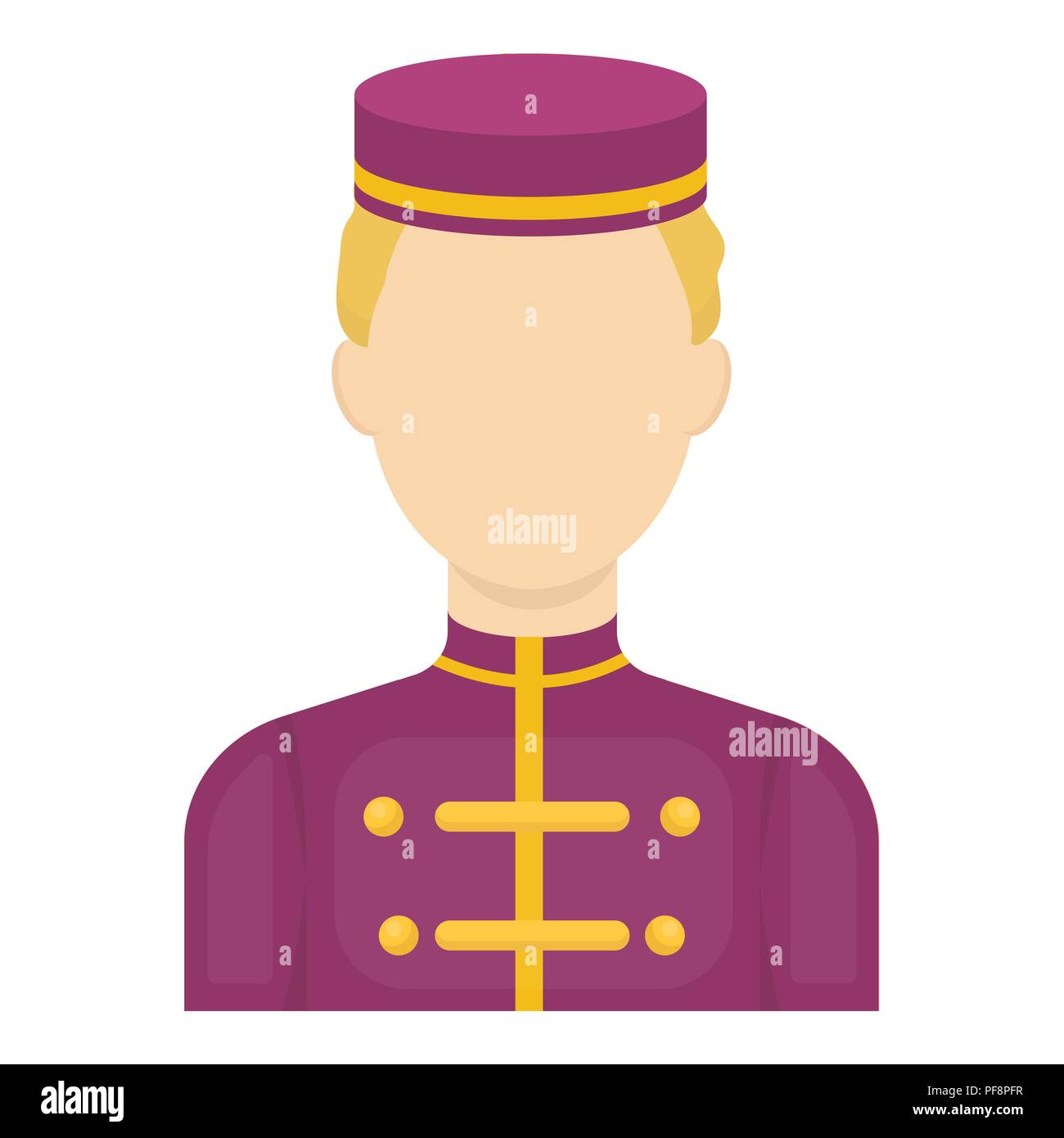 Bellboy icon in cartoon style isolated on white background. Hotel ...