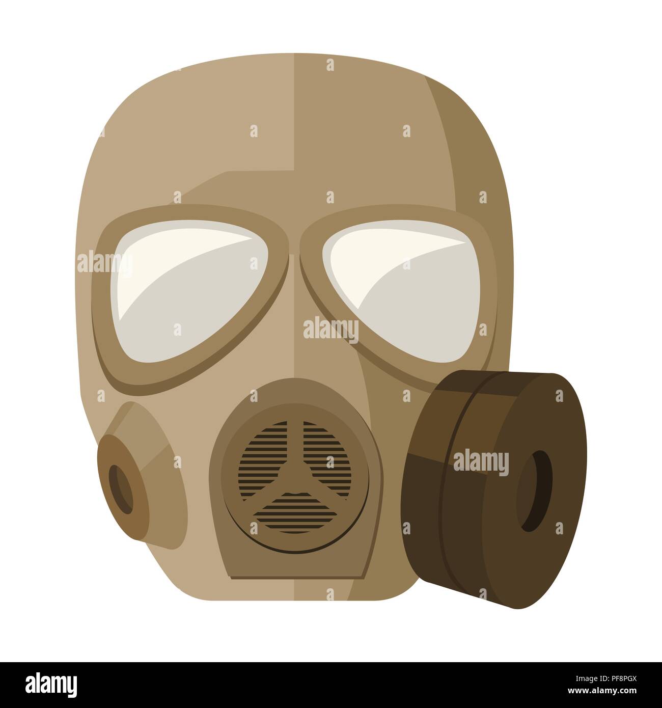 Army gas mask icon in cartoon style isolated on white background ...
