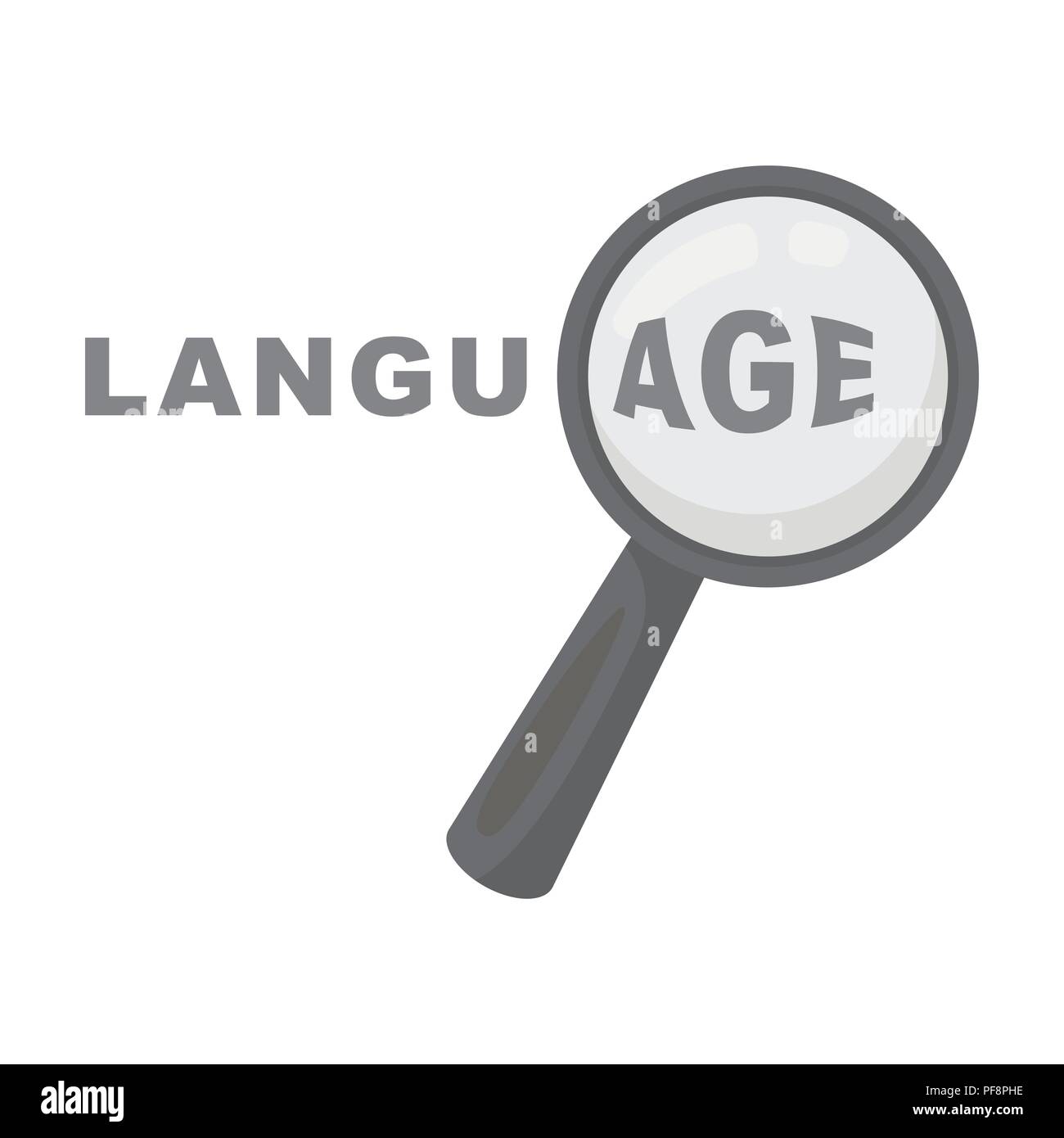 Learning foreign language icon in monochrome design isolated on white ...